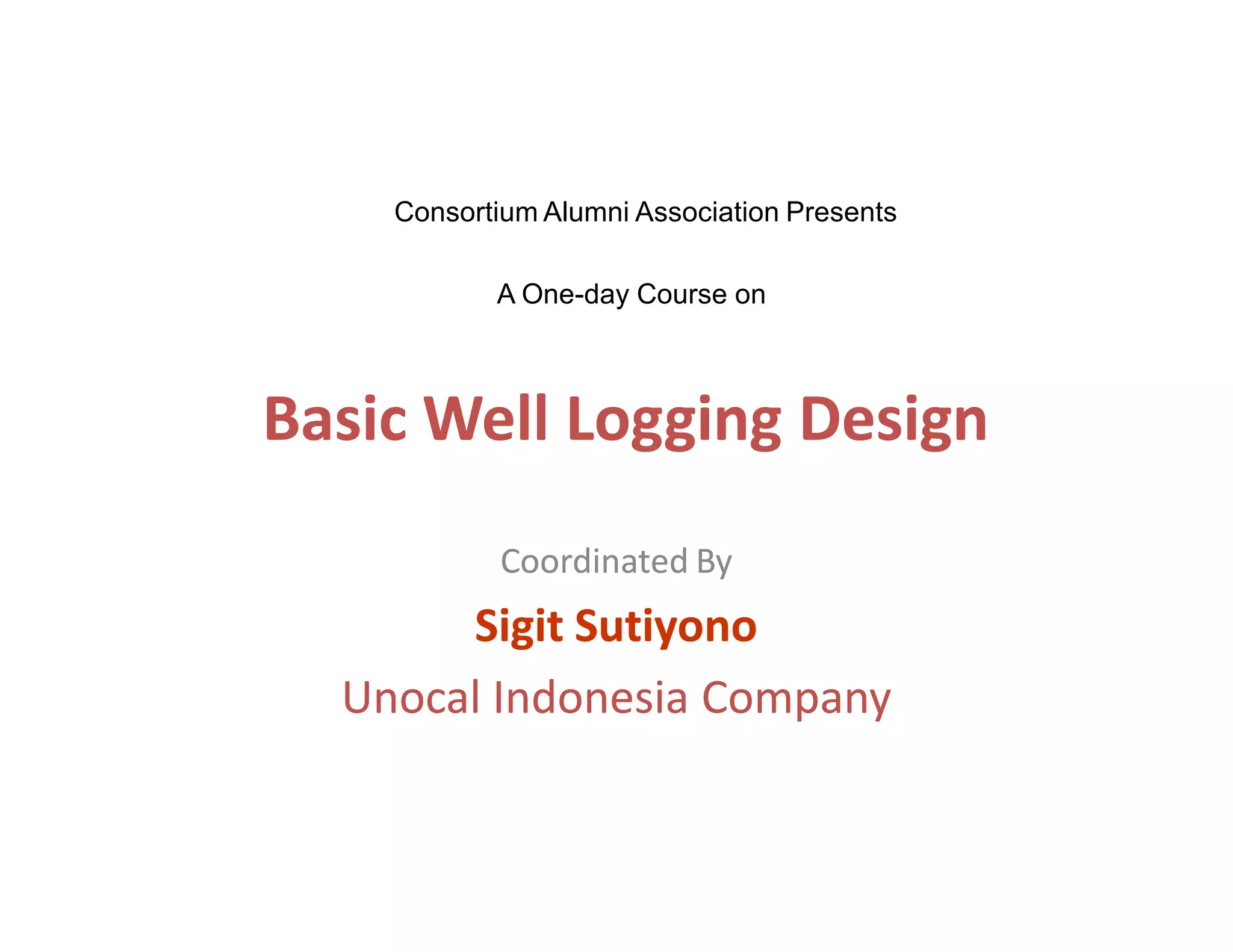 Basic well logging design | PDF
