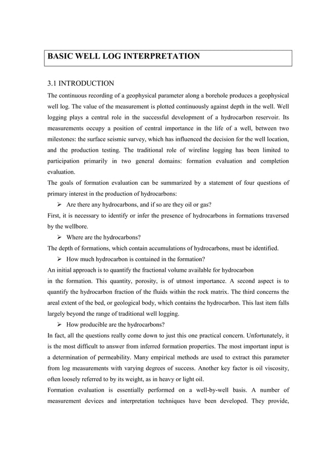 Basic well log interpretation | PDF | Geography | Science