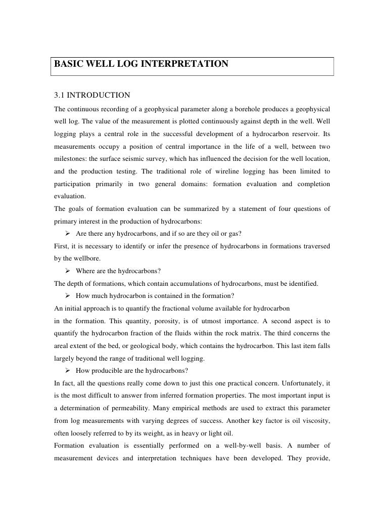 Basic well log interpretation