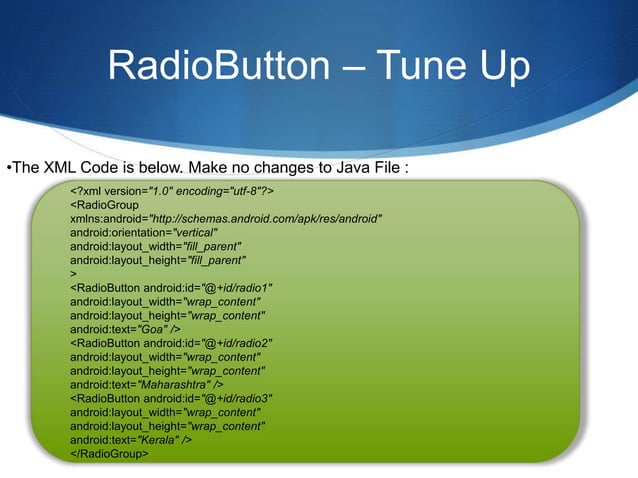 Android Tutorials : Basic widgets | PPT