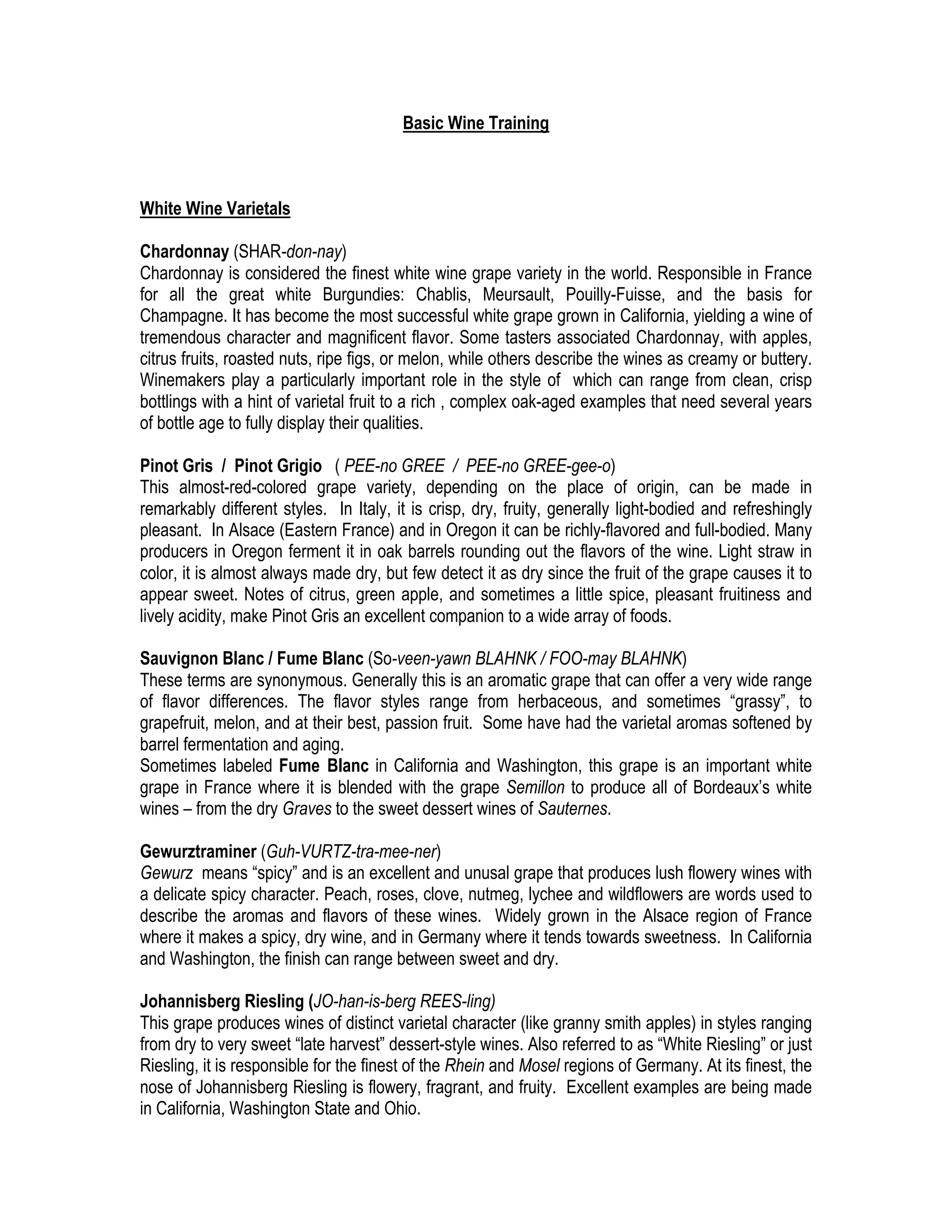 Basic wine training | PDF