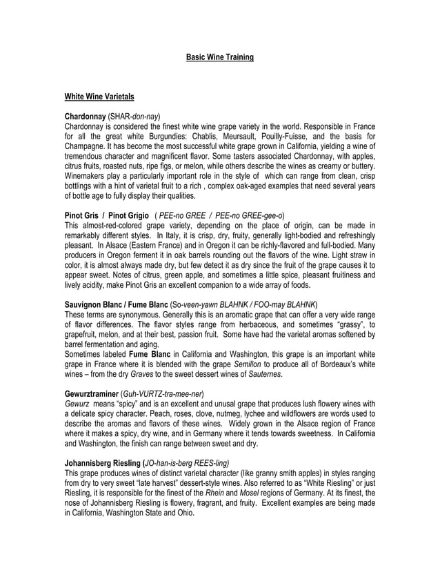 Basic wine training | PDF