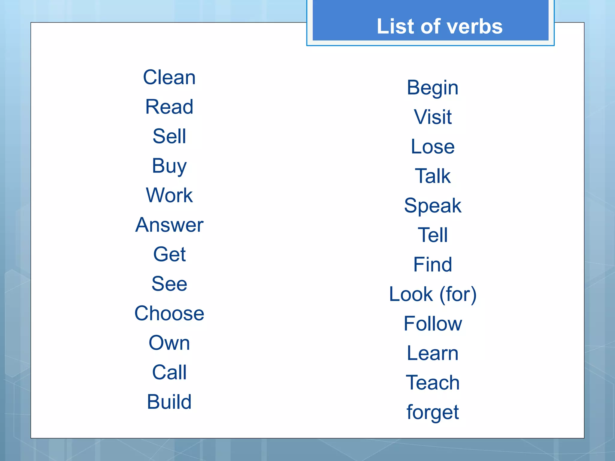 Verbs in Simple present | PPT
