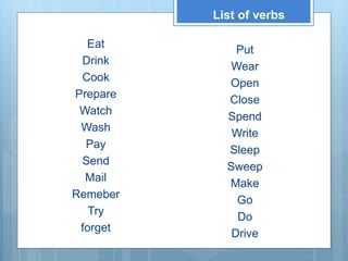 Verbs in Simple present | PPT
