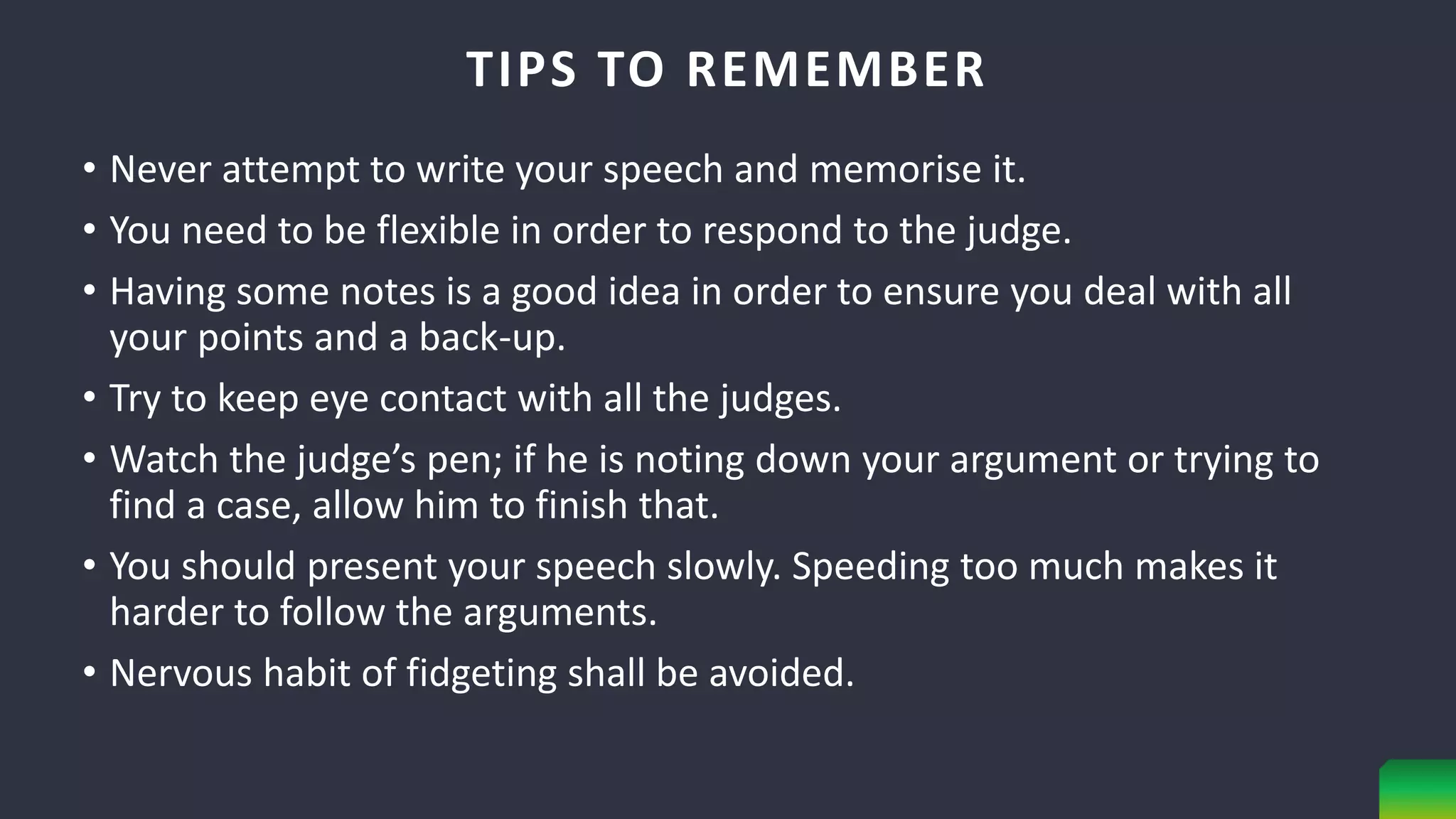 Basics of Mooting in Law School | PPTX