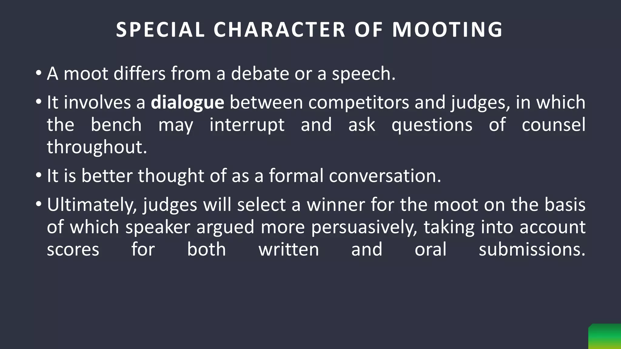 Basics of Mooting in Law School | PPTX