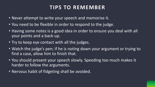 Basics of Mooting in Law School | PPTX