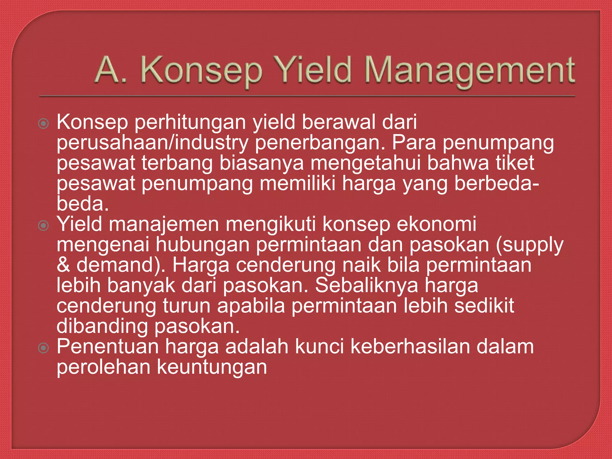 Basic yield management front office | PPT