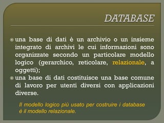 DATABASE (Basi di dati) | PPTX