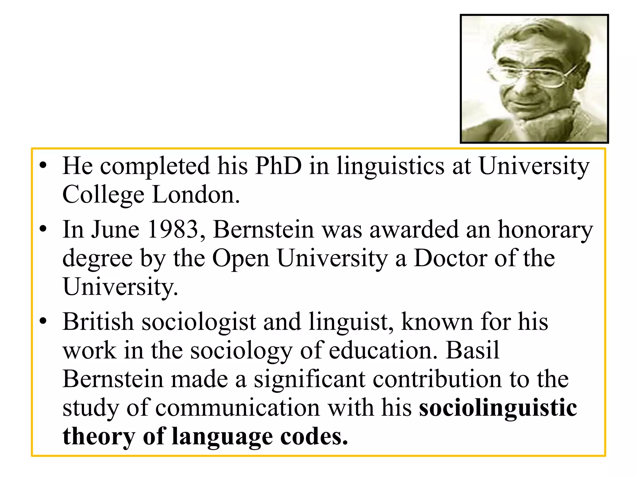 Basil Bernstein | PPTX