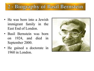 Basil Bernstein | PPTX