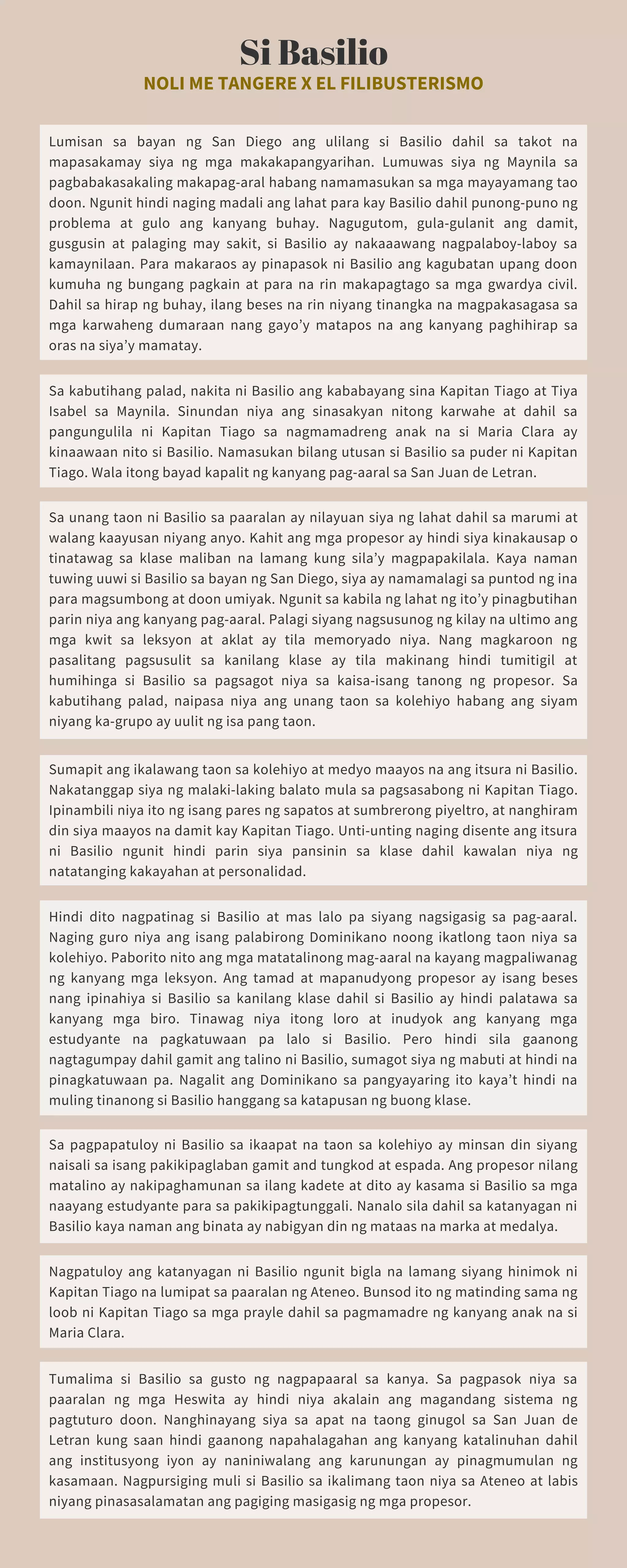 Buod ng buhay ni Basilio | PDF