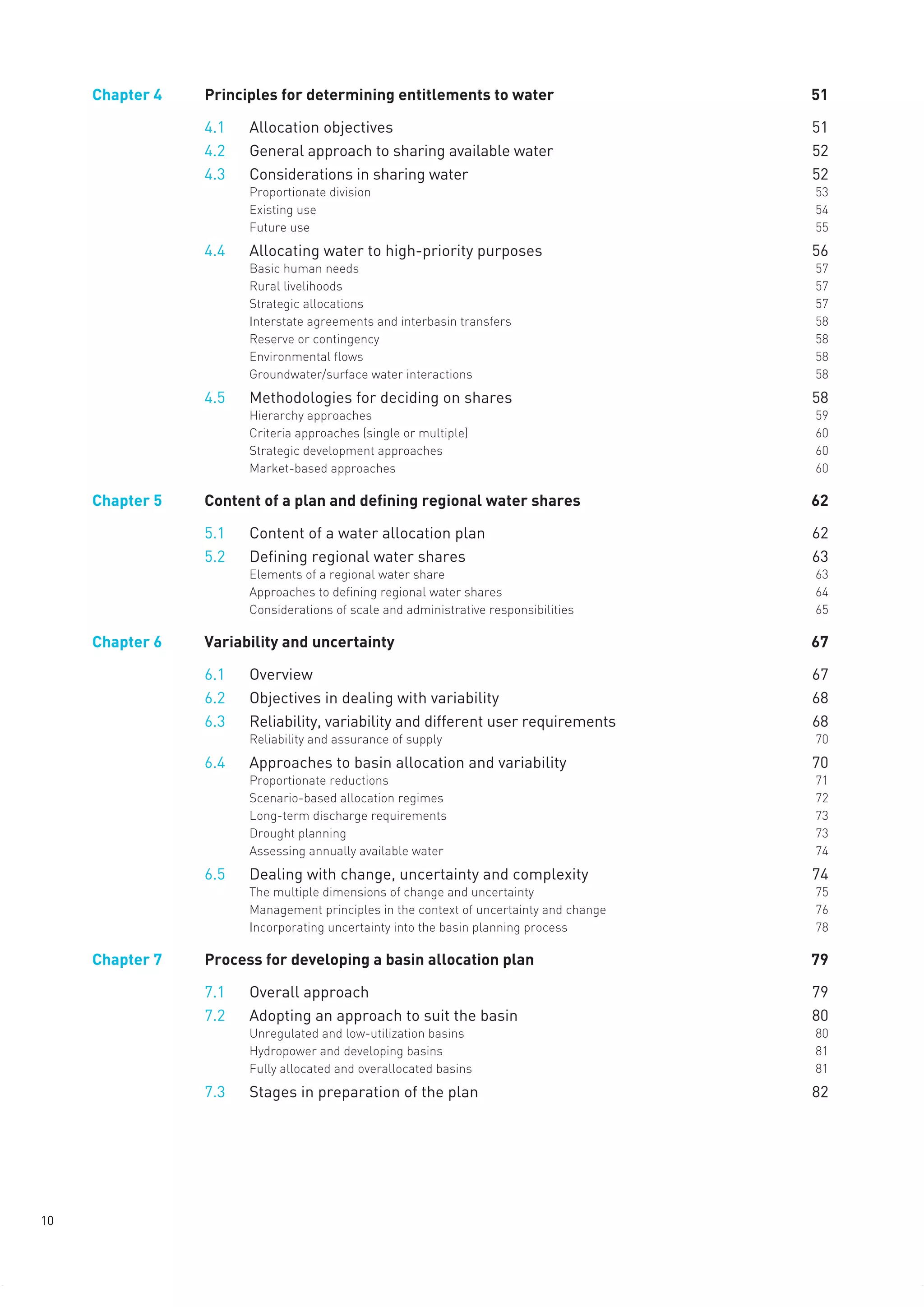 Basin Water Allocation Planning Principles Procedures And Approaches