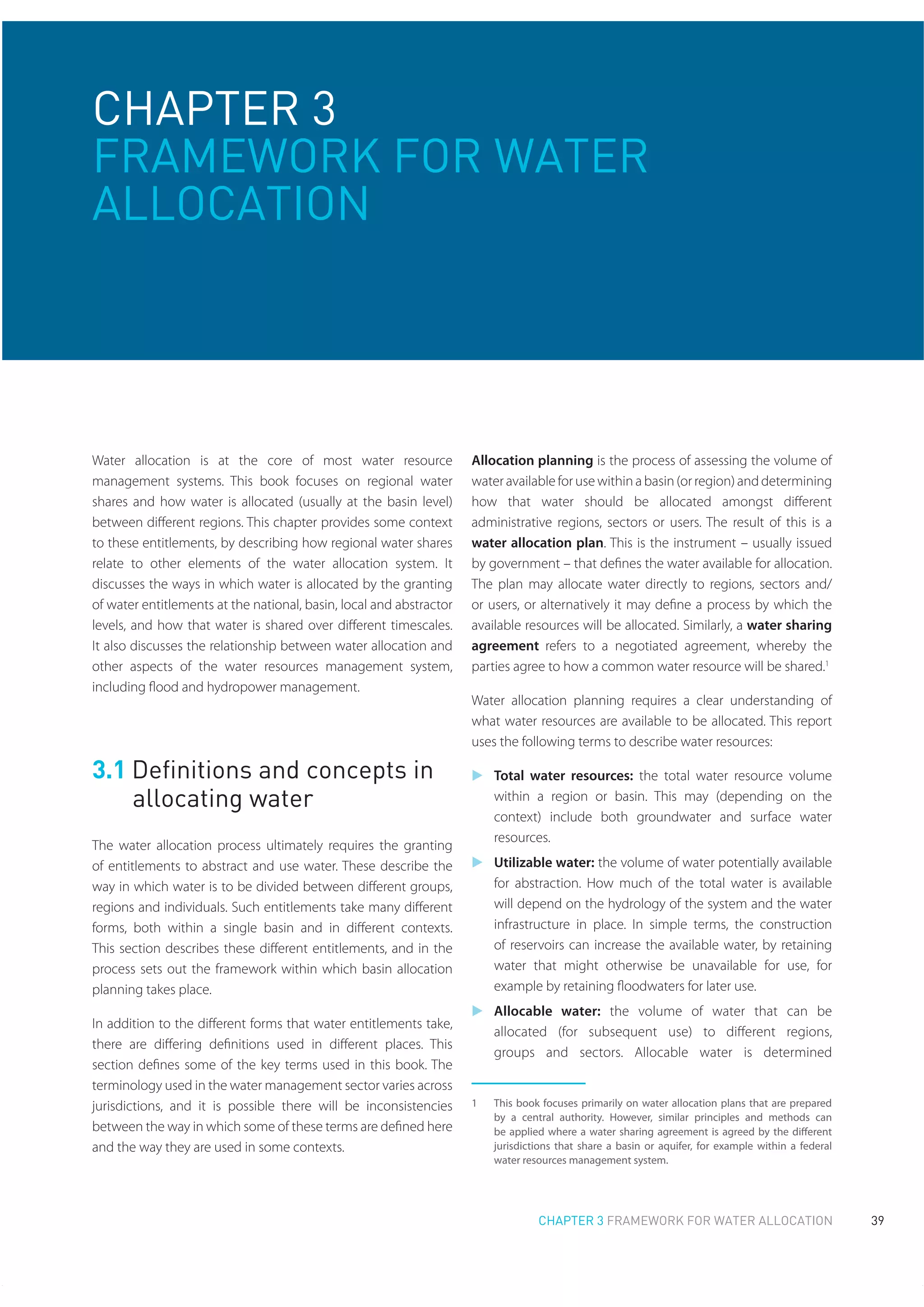 Basin Water Allocation Planning Principles Procedures And Approaches