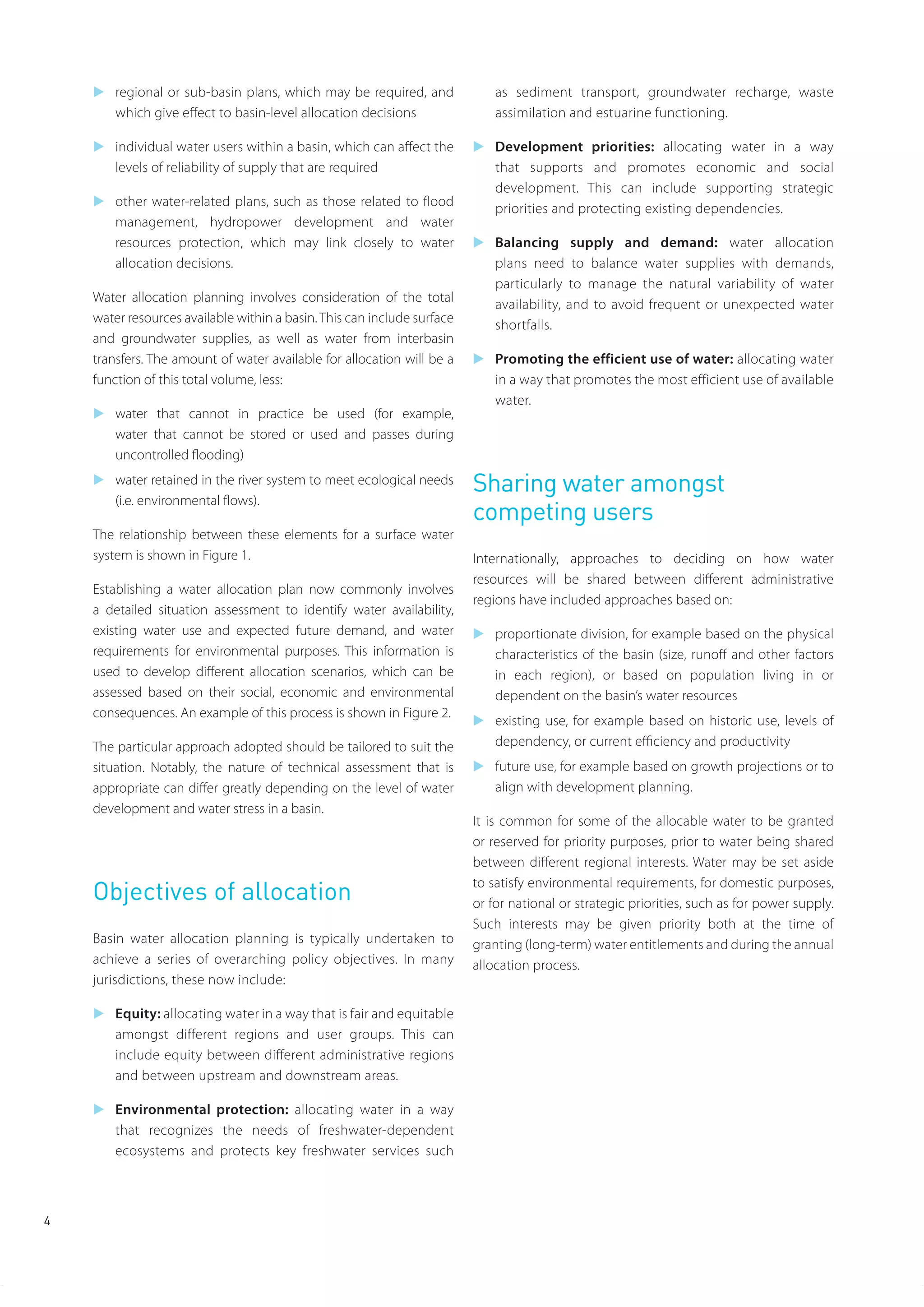 Basin water allocation planning principles, procedures and approaches ...