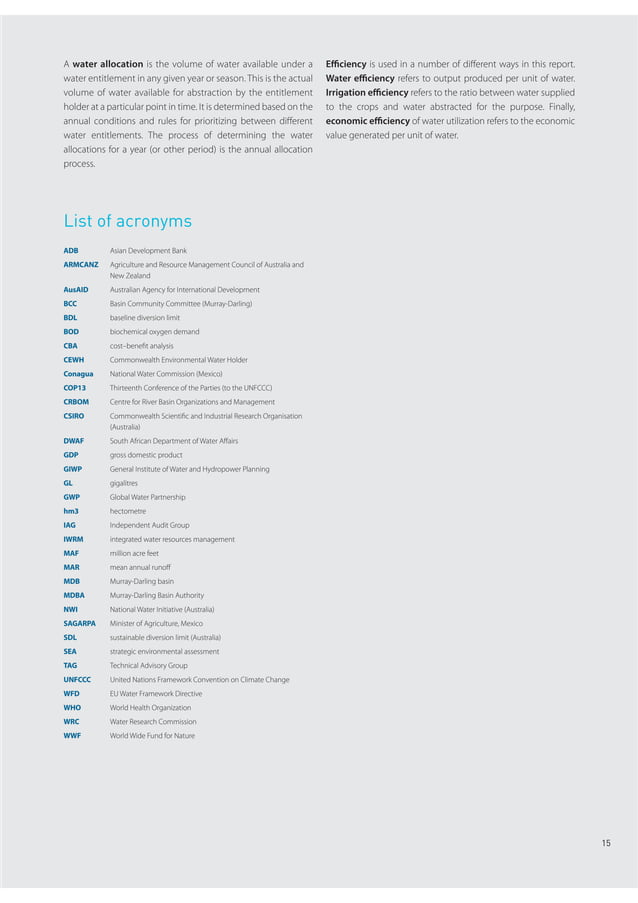 Basin Water Allocation Planning Principles Procedures And Approaches For Basin Allocation
