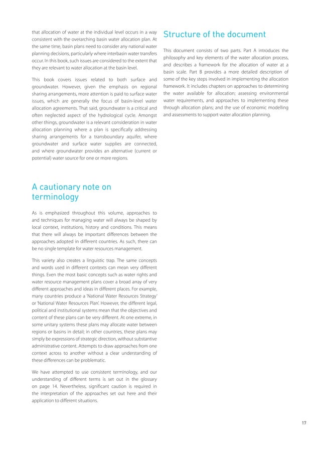 Basin water allocation planning principles, procedures and approaches ...