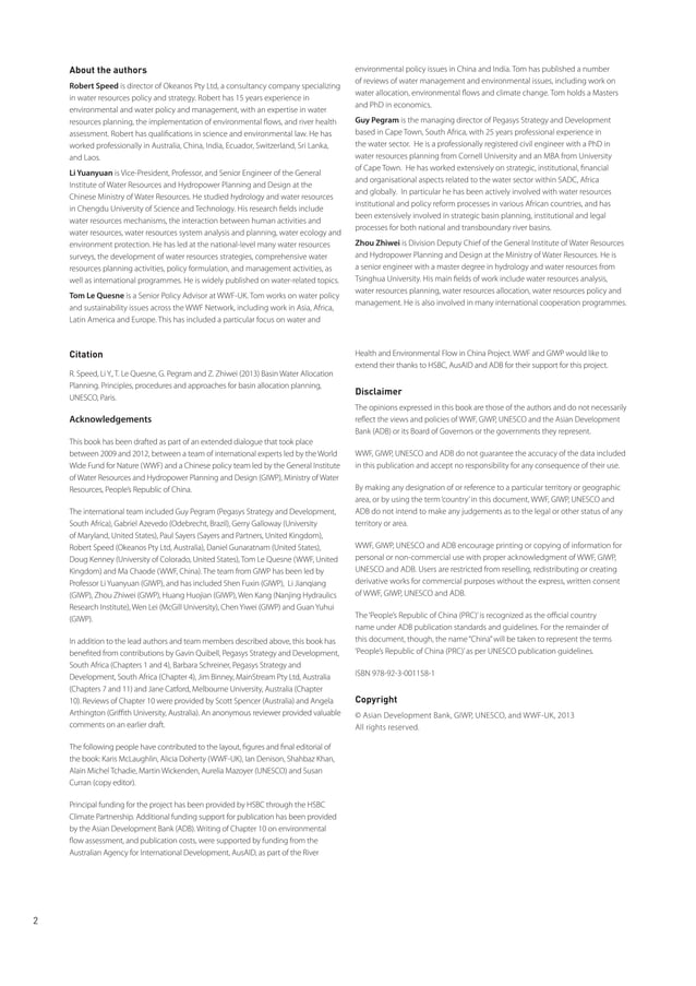 Basin Water Allocation Planning Principles Procedures And Approaches