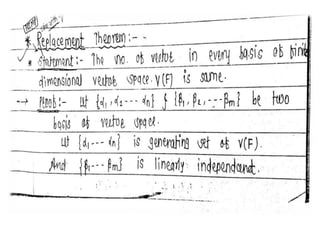 Basis and dimension of vector space | PPTX