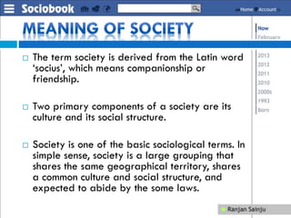 Basic concept in sociology - Society | PPT