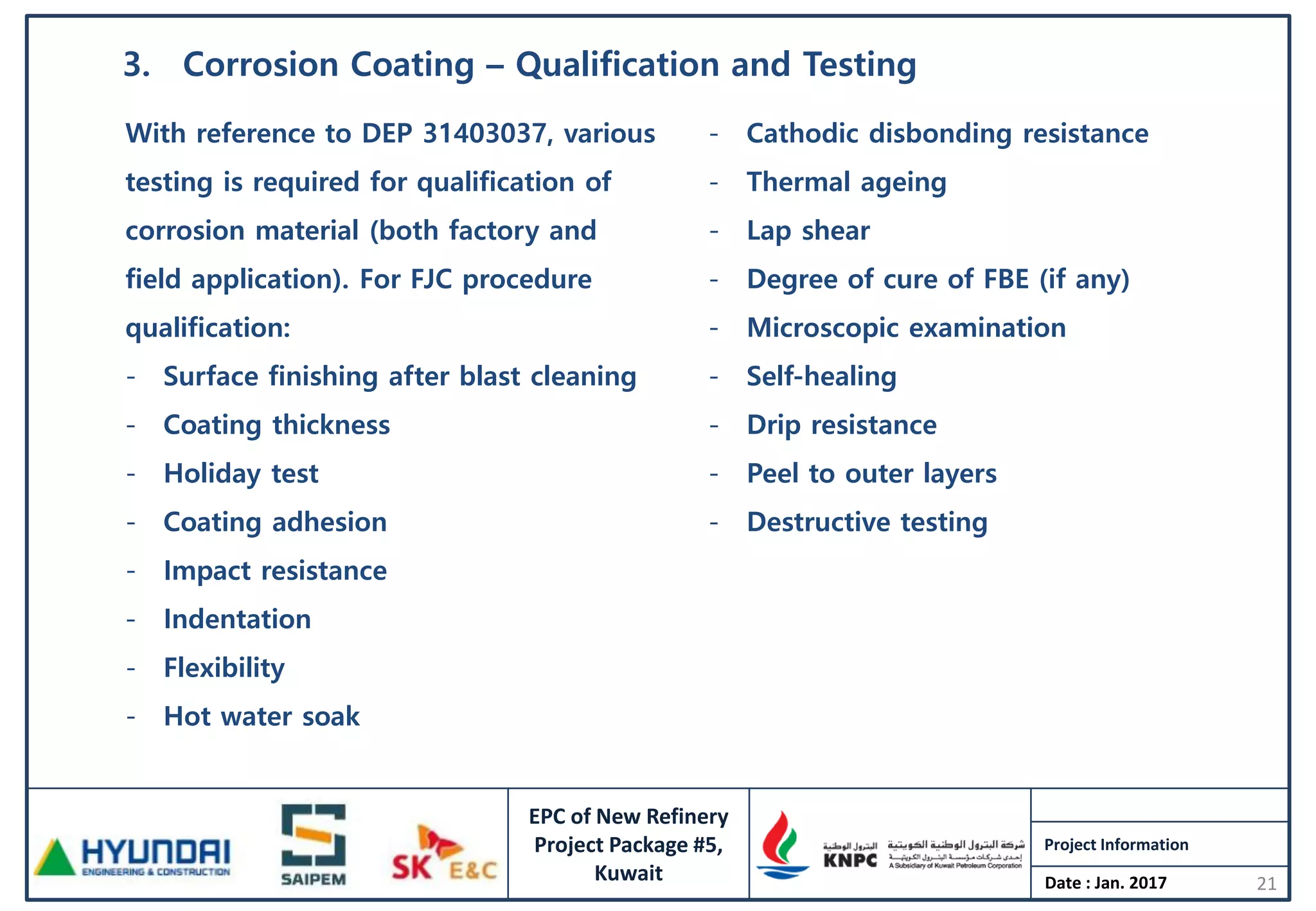 Basis corrosion coating &CP system for pipeline in Oil & Gas Sector | PDF