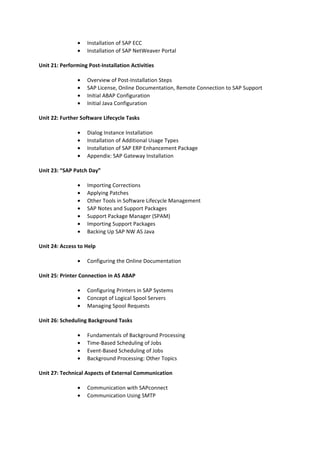 sap basis certification training | PDF