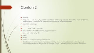 Basis Dan Dimensi materi dari matematika district | PPT