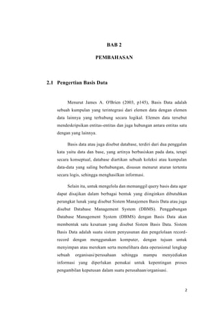 Basis dan Gudang Data [ STMIK ERESHA ] | DOCX
