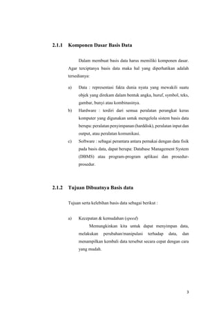 Basis dan Gudang Data [ STMIK ERESHA ] | DOCX