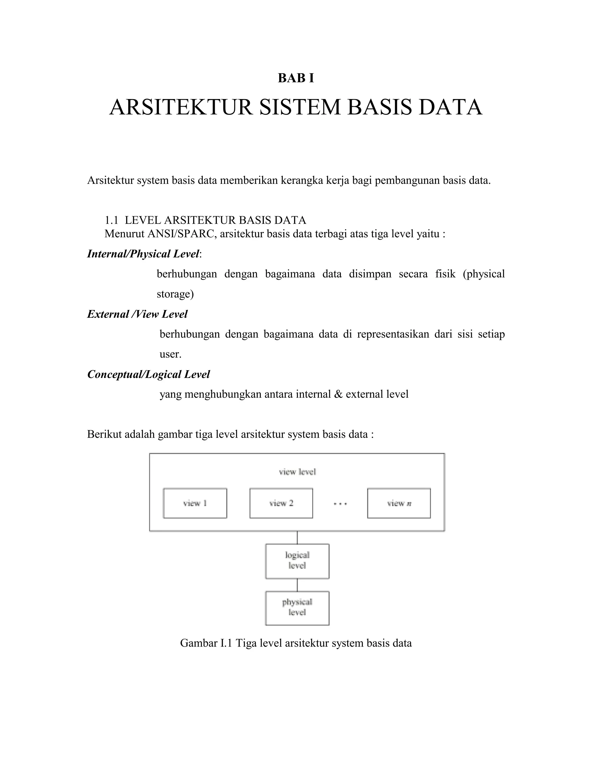Arsitektur Sistem Basis Data | PDF