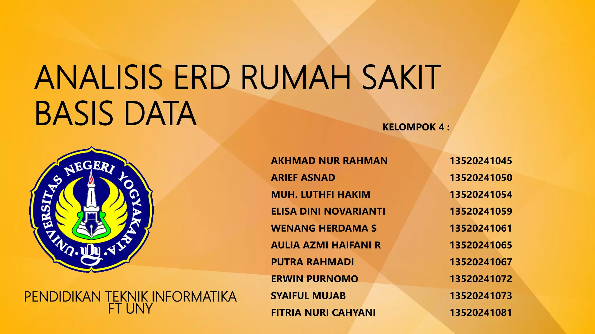 Analisis ERD Database Rumah Sakit | PPTX