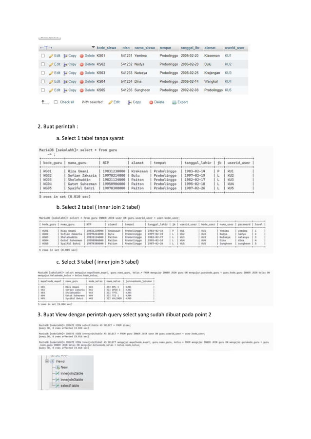 Laporan Portofolio Tugas Akhir Basis Data | PDF