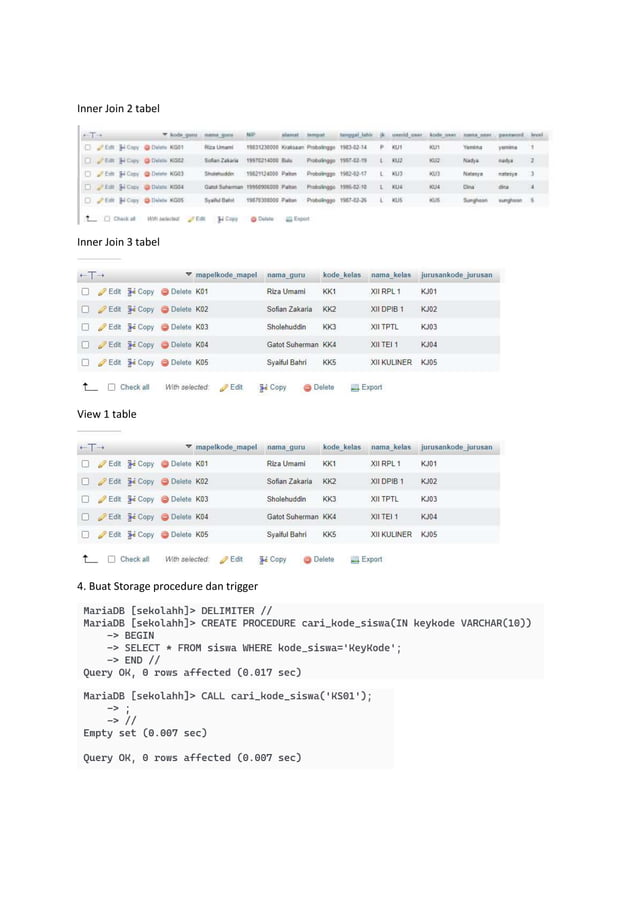 Laporan Portofolio Tugas Akhir Basis Data | PDF