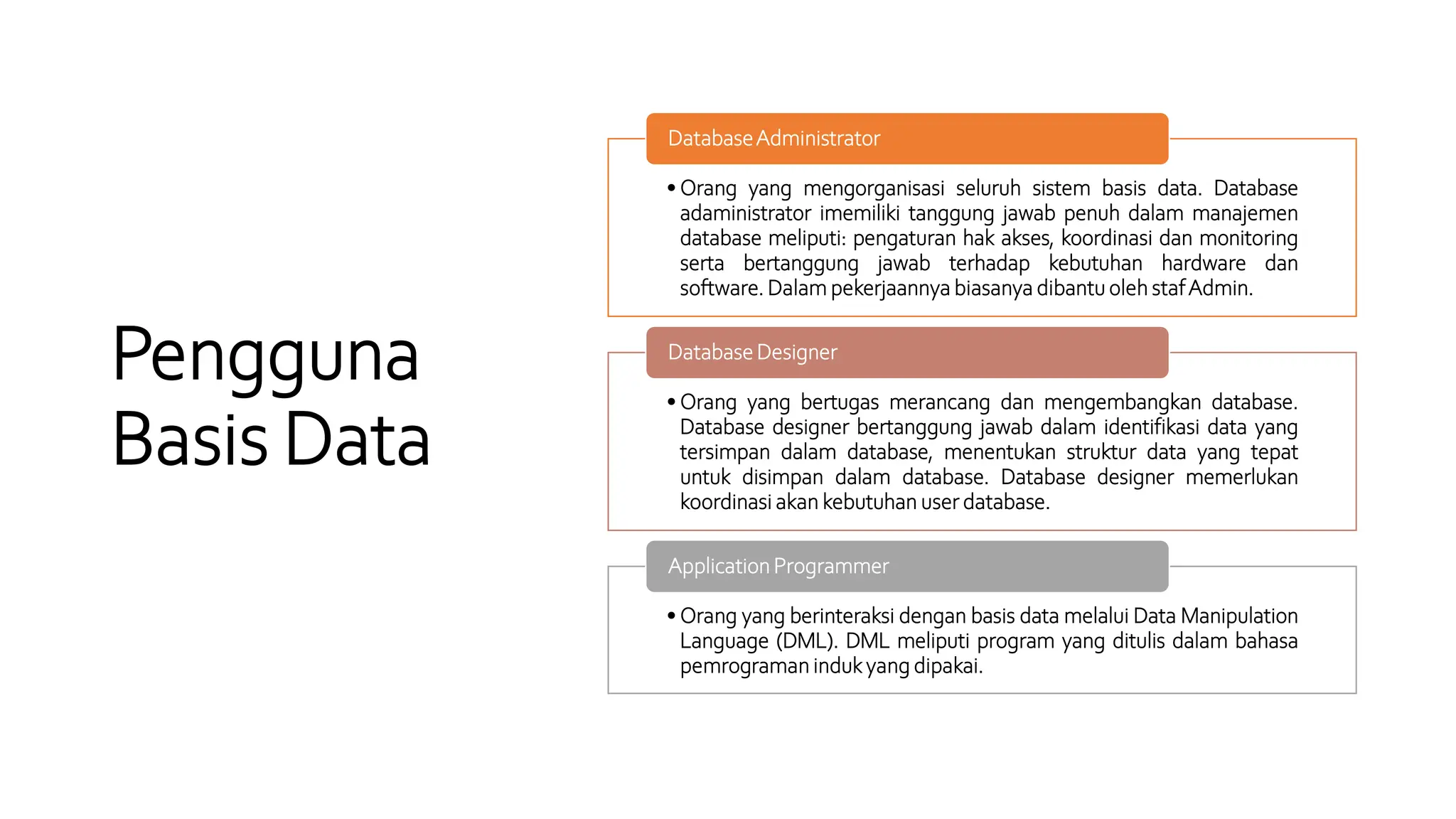 Basis_Data20221_Part 1 DBMS Pengguna Basis Data | PPT | Free Download