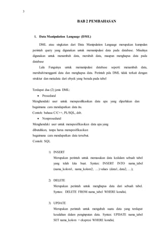 Laporan Fungsi Select Pada DML (IBNU SINA BATAM) | PDF