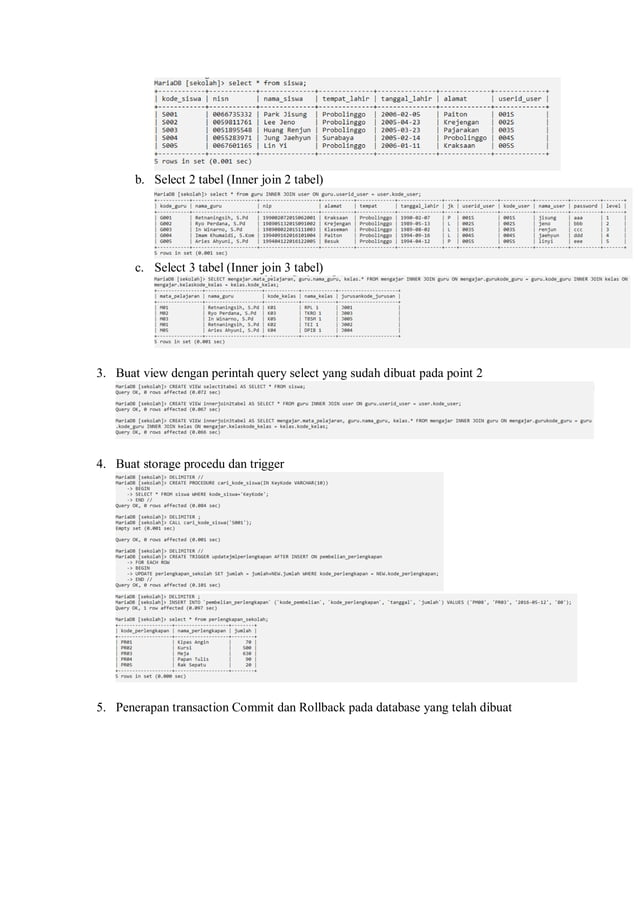 Laporan Tugas Akhir Basis Data SMKN 2 KRAKSAAN | PDF