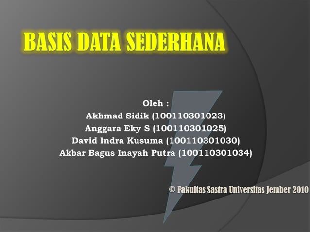 Basis data sederhana | PPTX