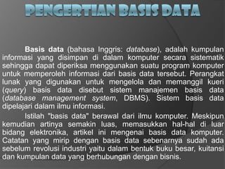 Basis data sederhana | PPTX