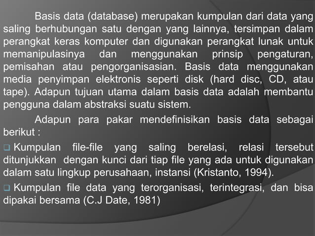 Basis Data Sederhana Ppt