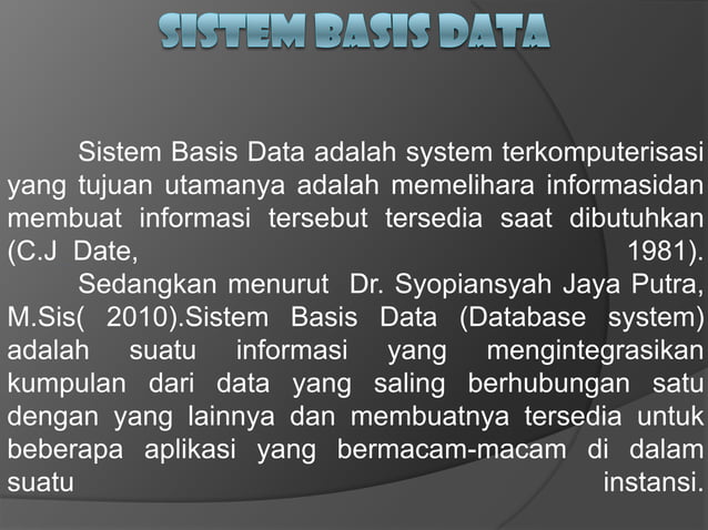 Basis data sederhana | PPTX
