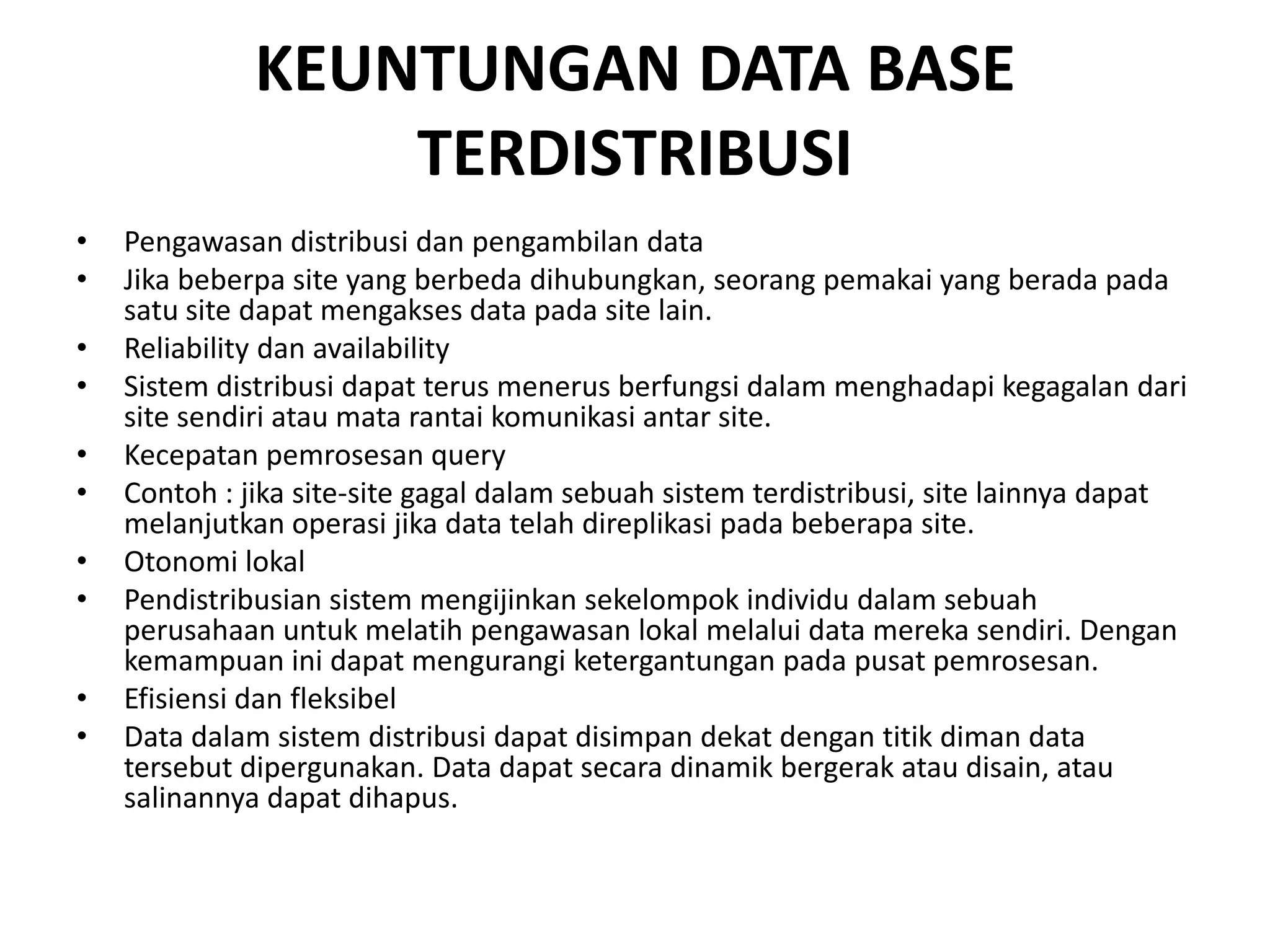 Basis data terdistribusi part3 | PPTX