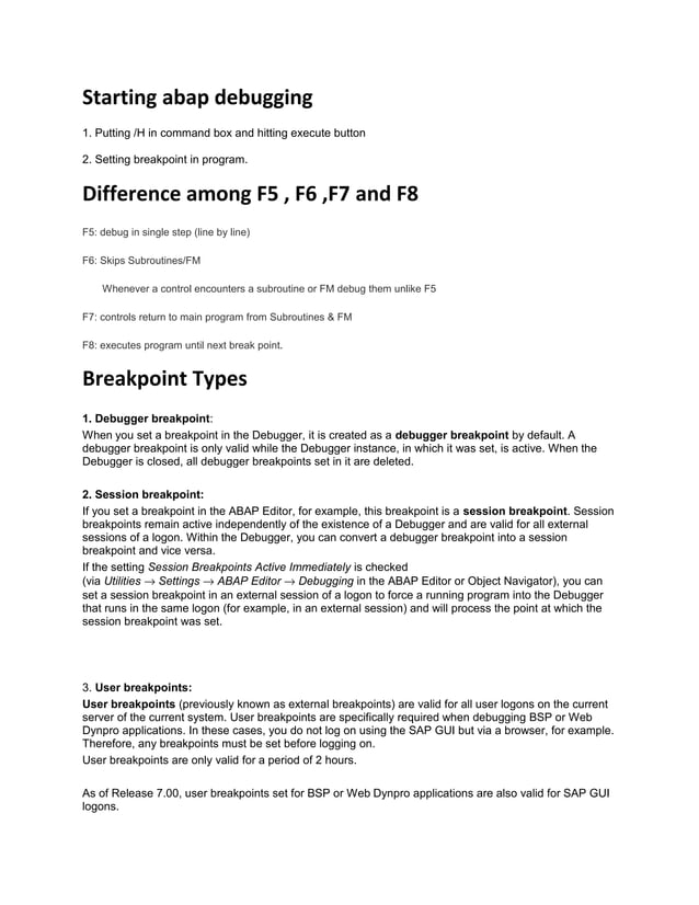 Basic Debugging | DOC | Operating Systems | Computer Software and Applications