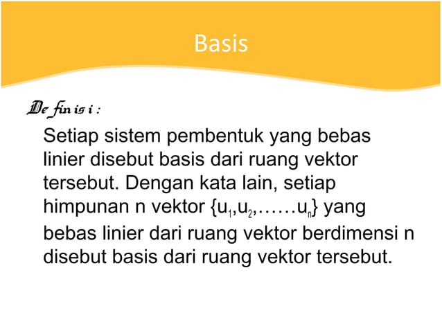 Basis dan Dimensi | PPT