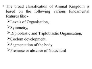Basis of classification for the animal kingdom.pptx