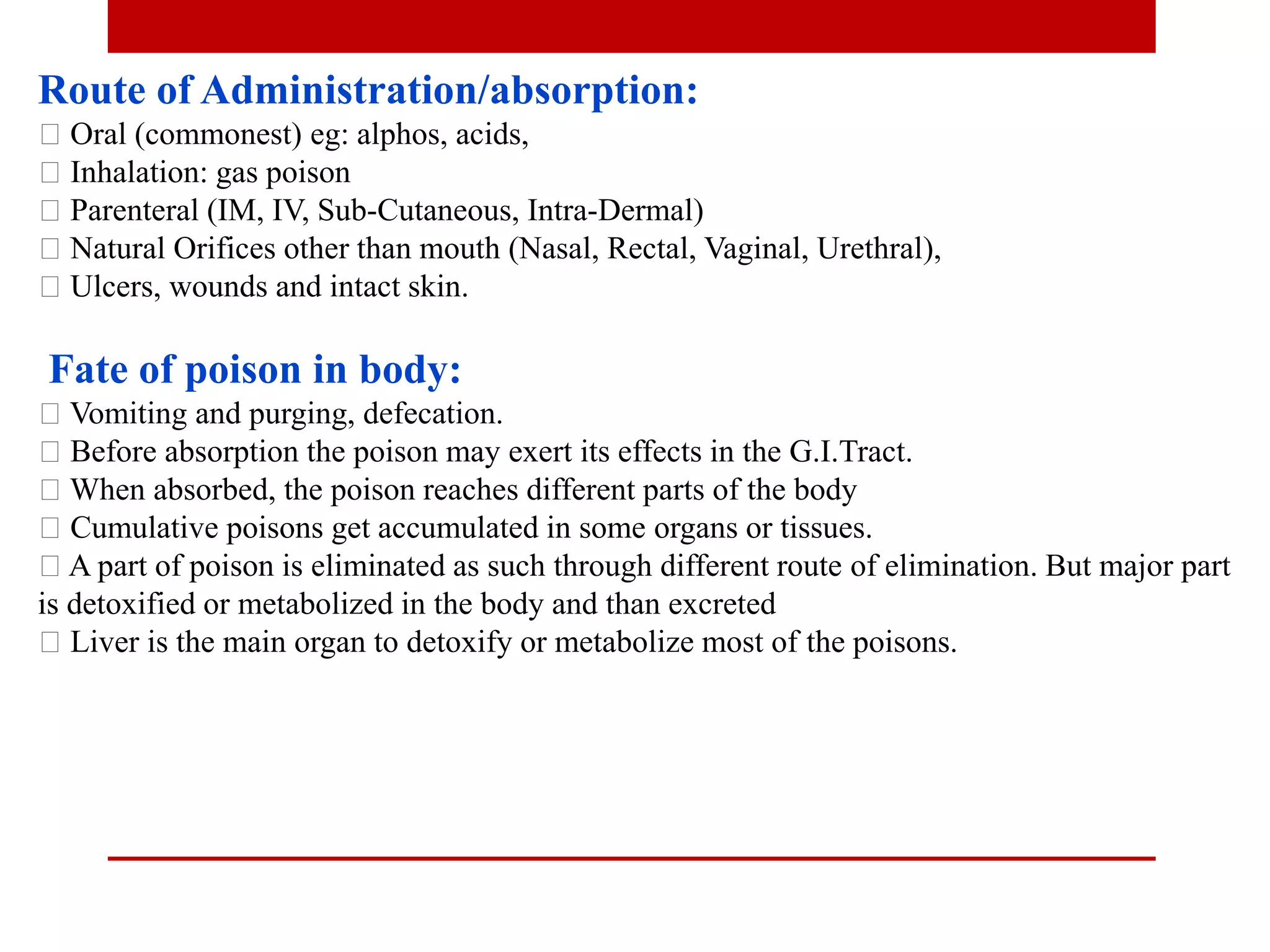 Basis of criminal assessment & diagnosis of poisoning in live human. | PDF