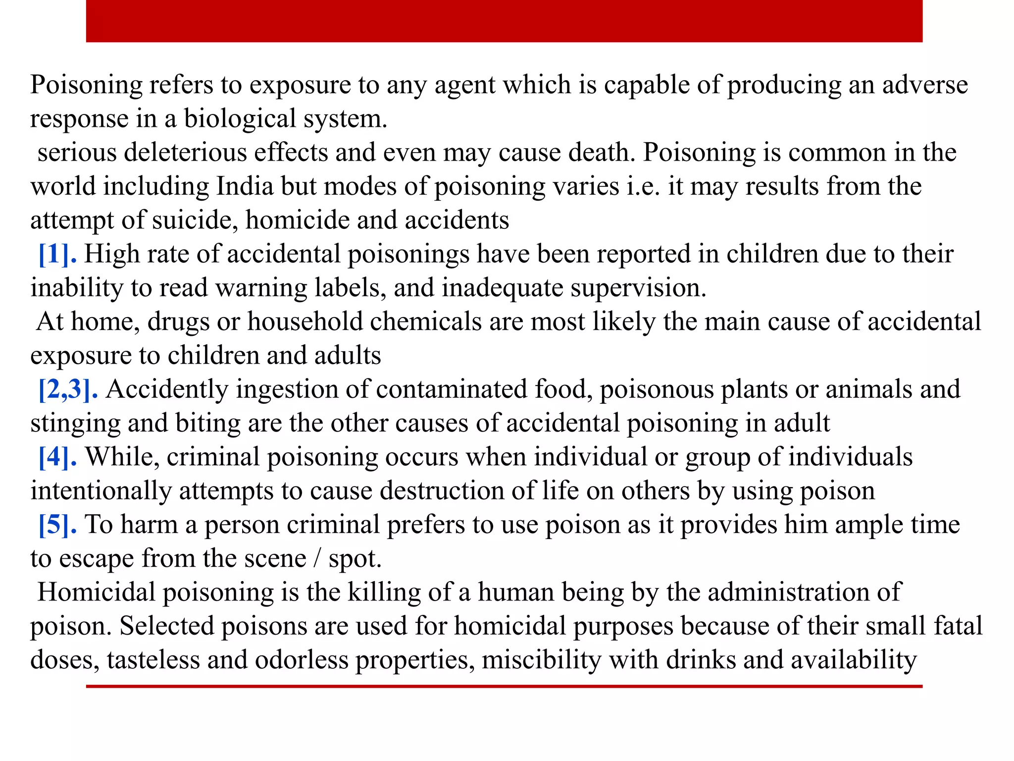 Basis of criminal assessment & diagnosis of poisoning in live human. | PDF