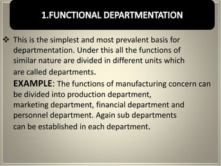 Basis of departmentation | PPTX