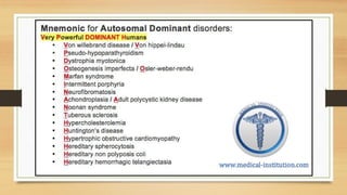 Basis of inheritance ,Autosomal dominant and Autosomal recessive ...