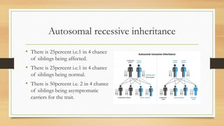 Basis of inheritance ,Autosomal dominant and Autosomal recessive ...