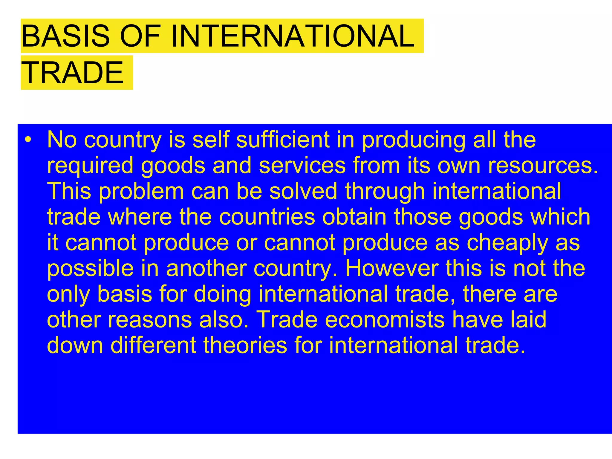 Basis of international trade | PPTX